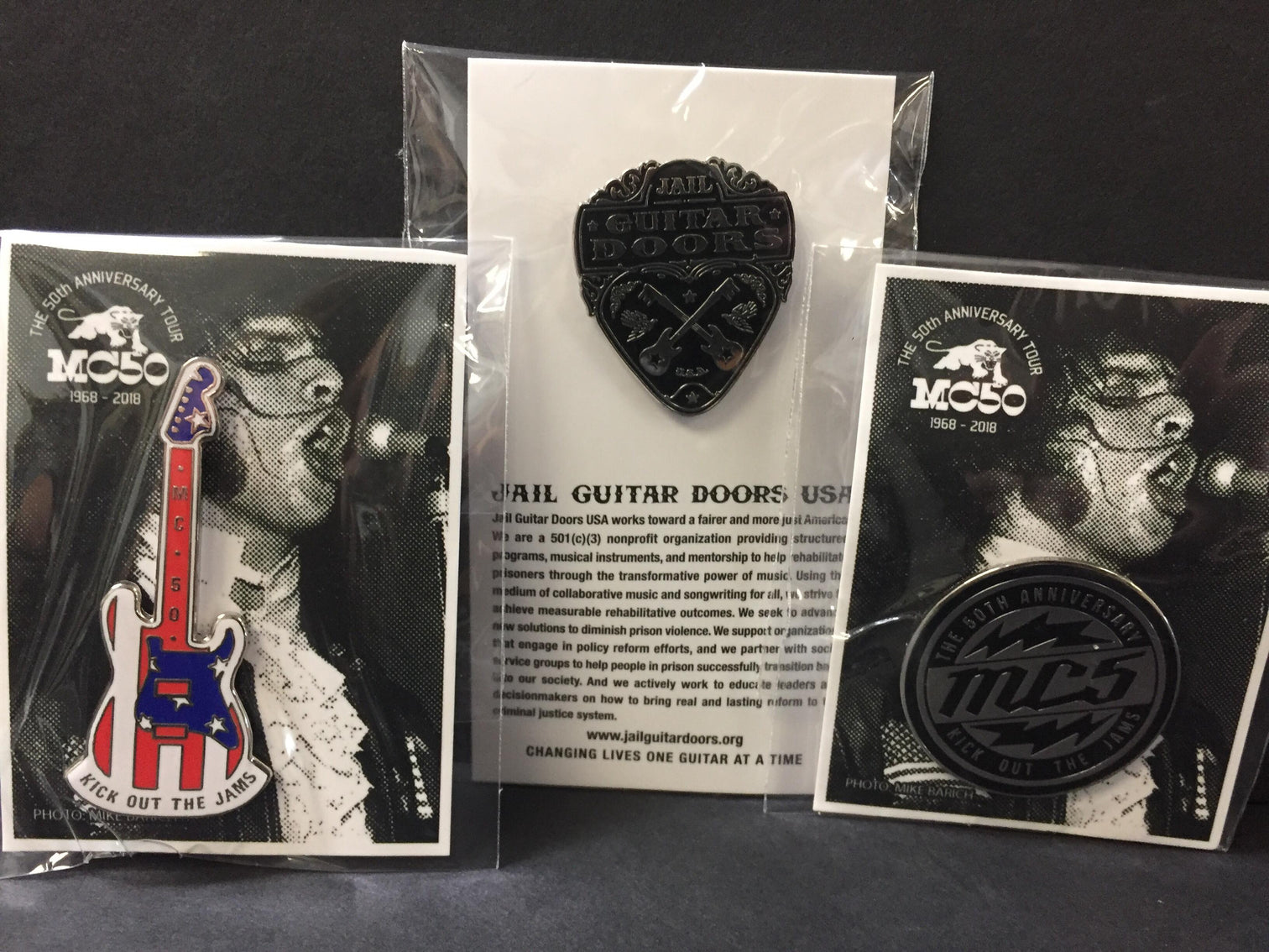 Pin Bundle: Jail Guitar Doors USA, MC5 Buzzsaw, MC50th Stars & Stripes