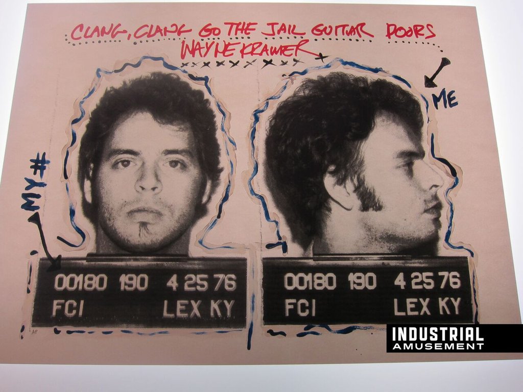 Signed Poster - Wayne Kramer Mugshot Print: Hand Embellished! – MC5